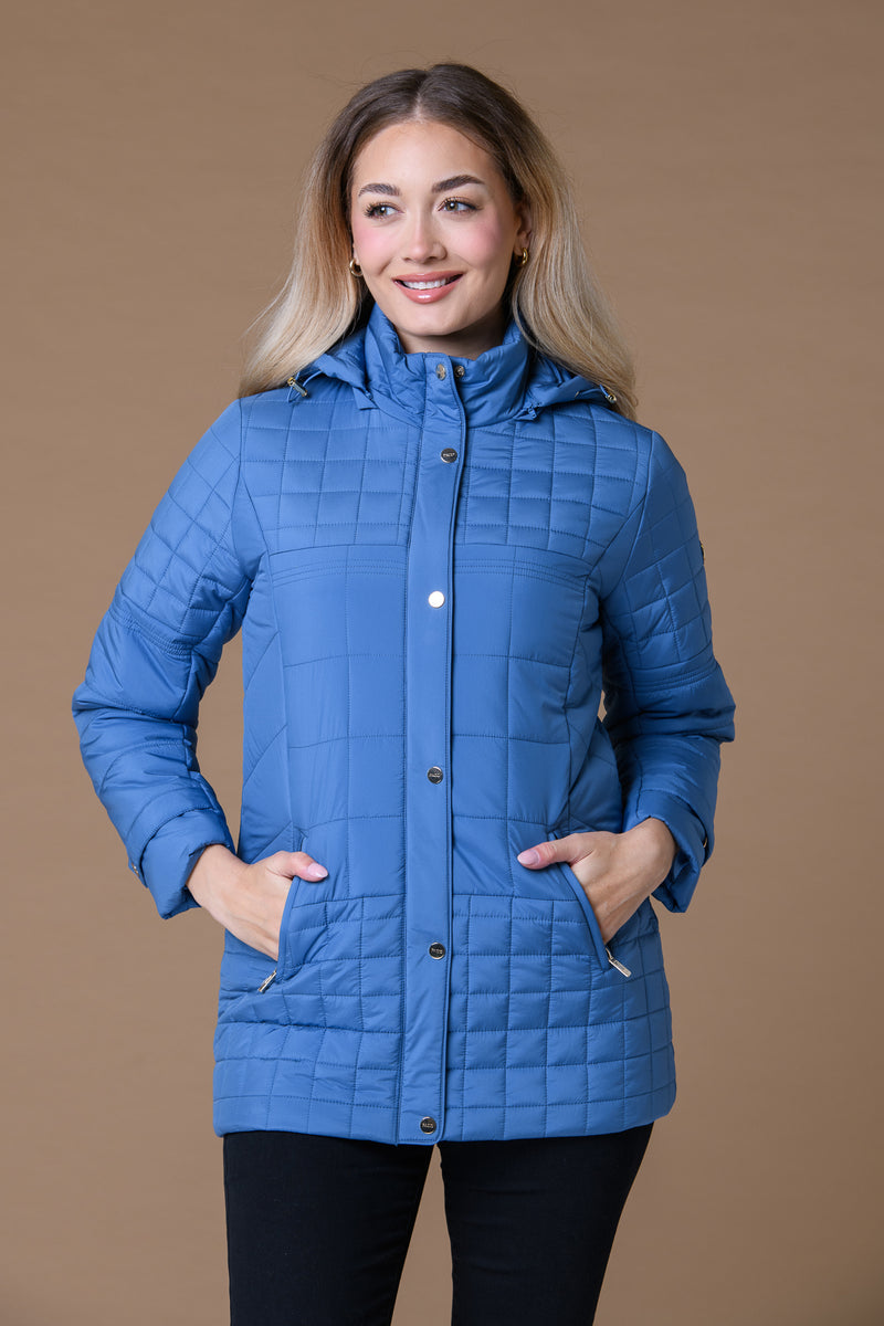 Square Block Quilt Jacket BLUE – Paco
